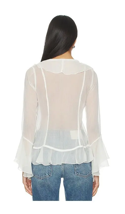 Free People Bali Tulula Chiffon Top - Clean Ivory | Editorialist